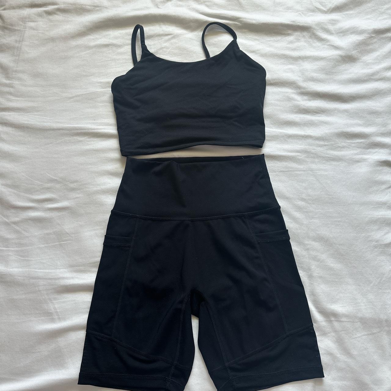 Black workout set! Bottoms are aerie and top is Amazon! - Depop