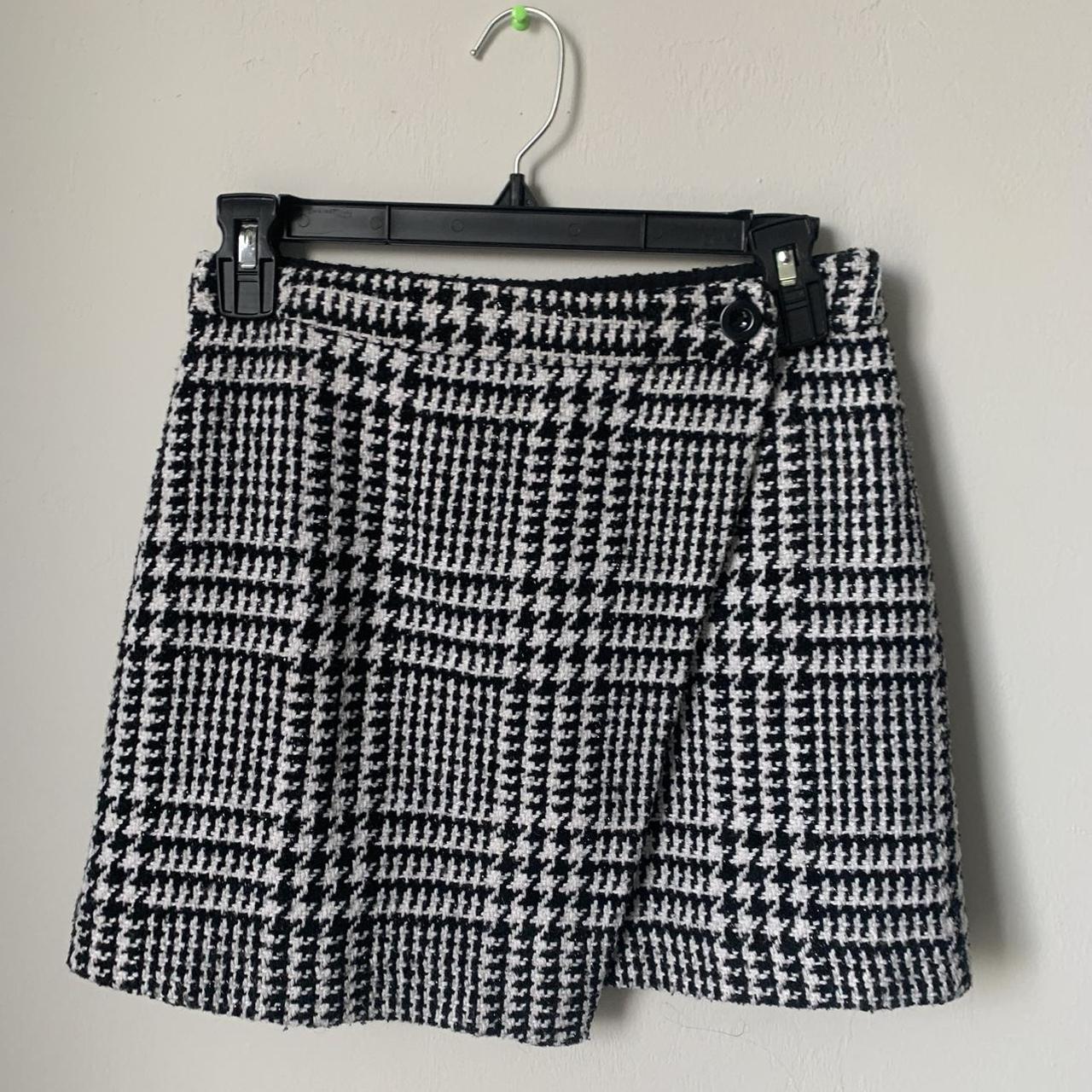 Forever 21 Black And White Tartan Mini Skirt Mini Depop