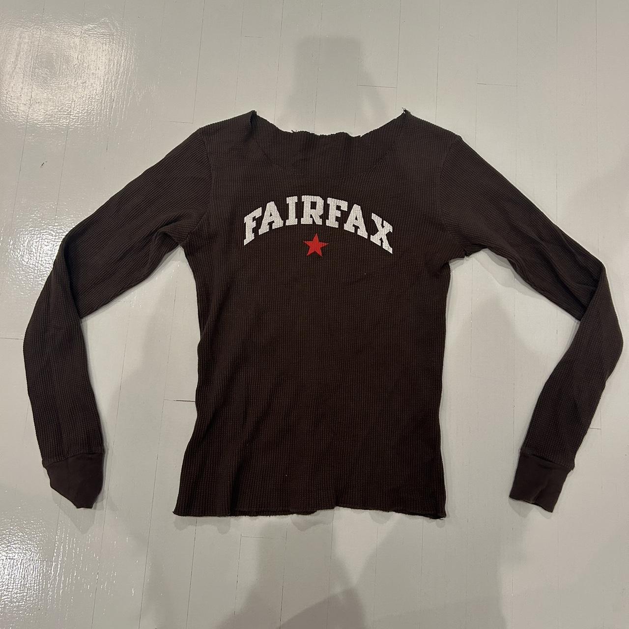 Y2K off the shoulder long sleeve Fairfax shirt Very... - Depop