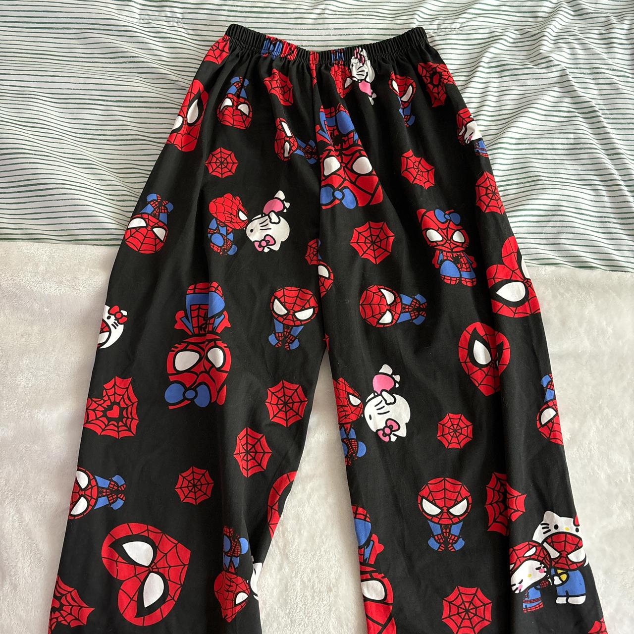 Spider-man x Hello Kitty pajama pants No tag, never... - Depop