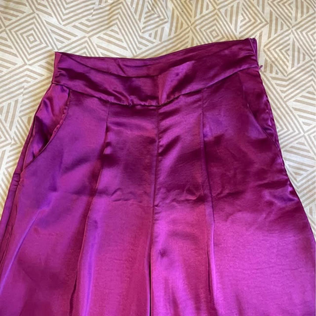 **dynamite pink satin crop-top & matching pants!... | Depop