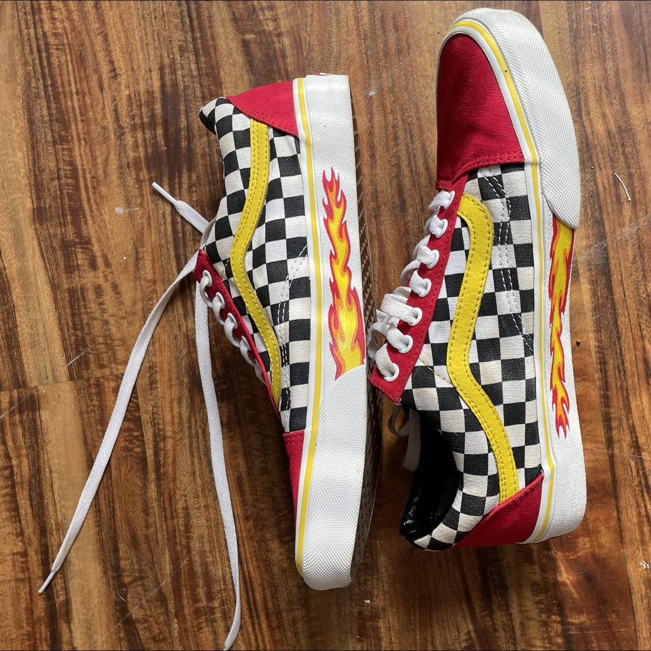 Custom Flame Vans - Depop