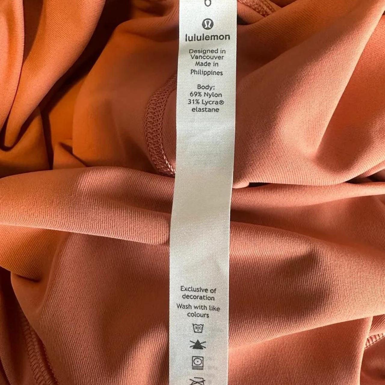 lululemon leggings orange/apricot color slight fold... - Depop