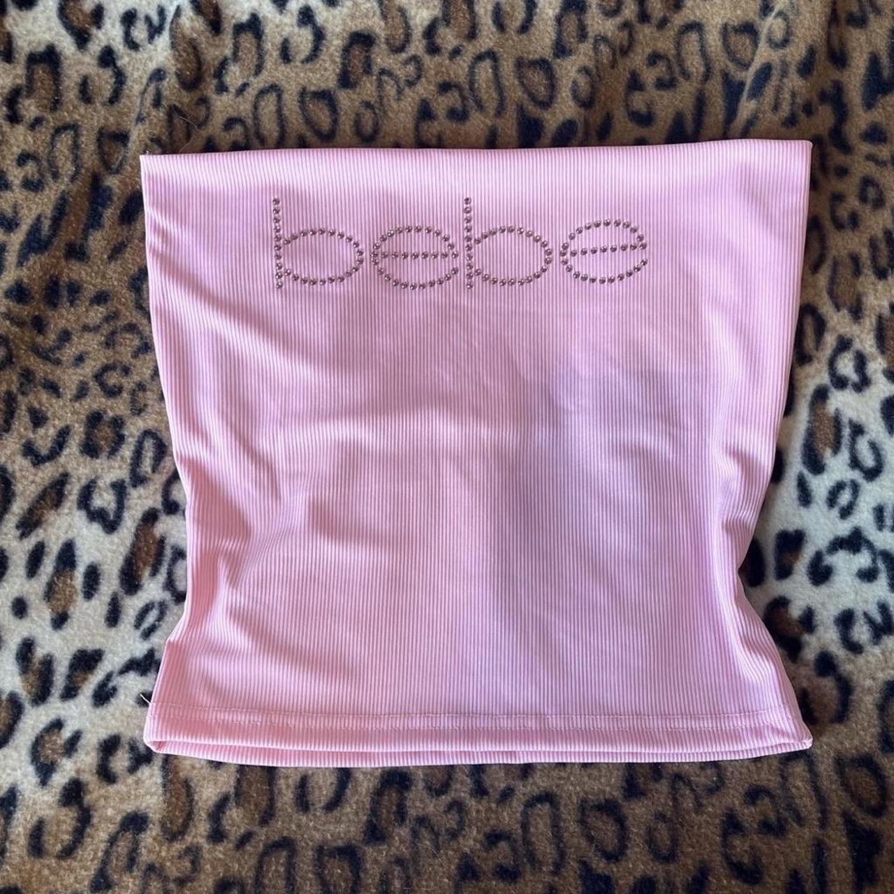 y2k pink bebe tube top💋 shipping 2 weeks🎀 due to... - Depop