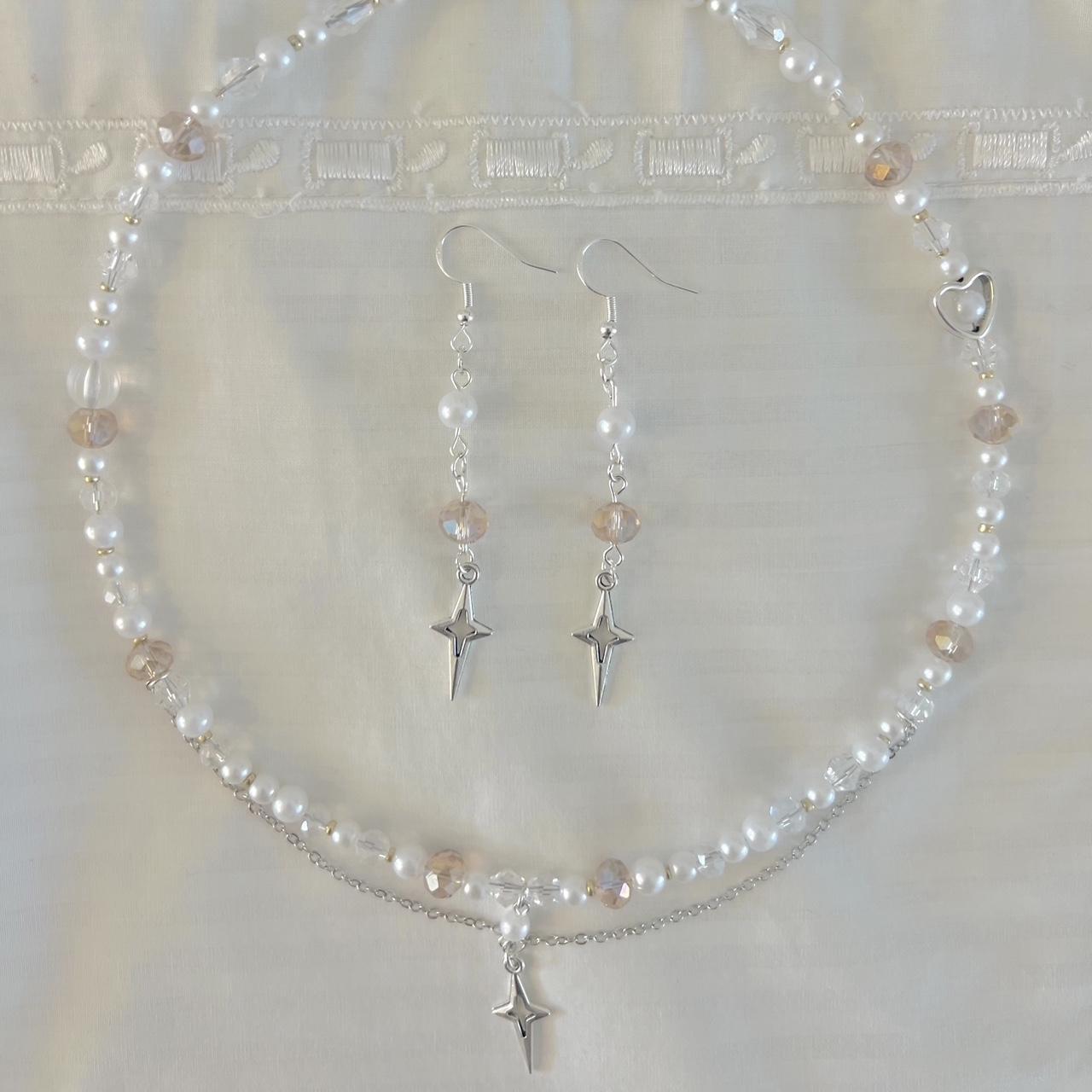 y2k starlight beaded necklace and earrings set ... - Depop