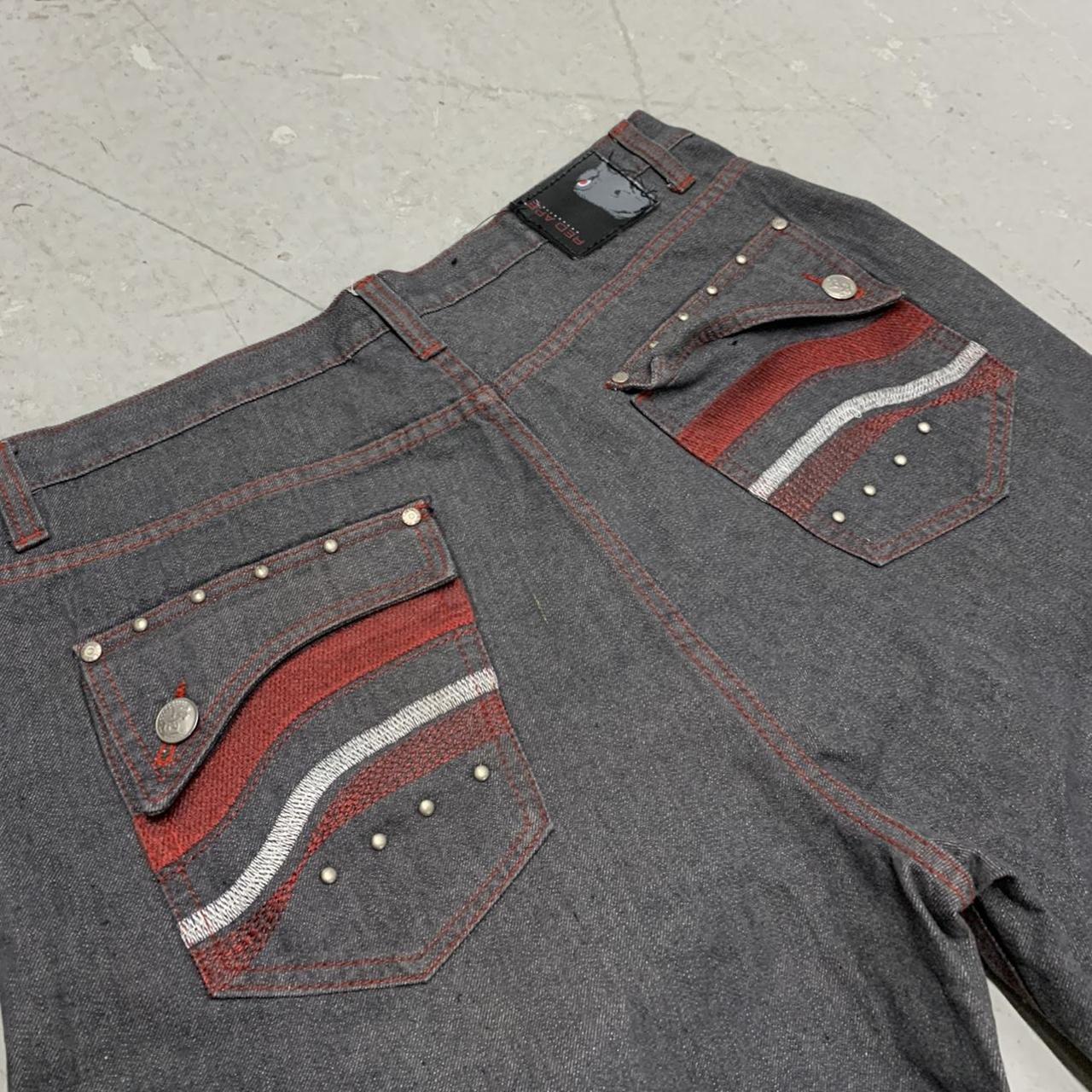 Empyre Men's Grey and Red Jeans | Depop