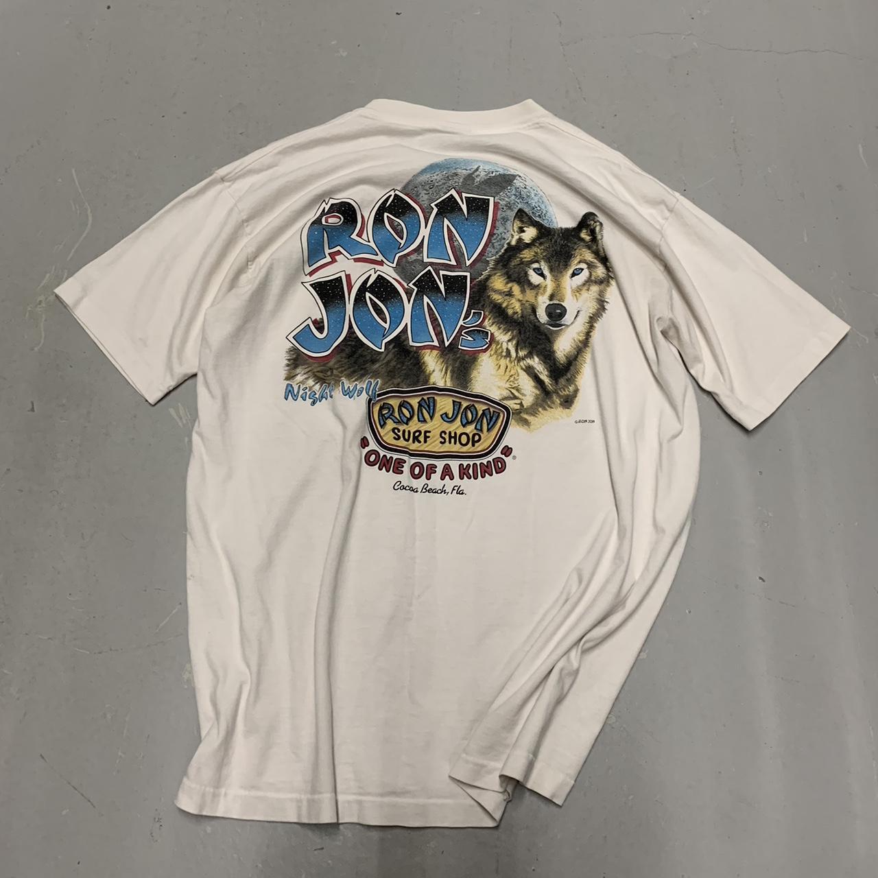 Vintage Ron Jon wolf shirt 1990s Ron Jon nature... - Depop