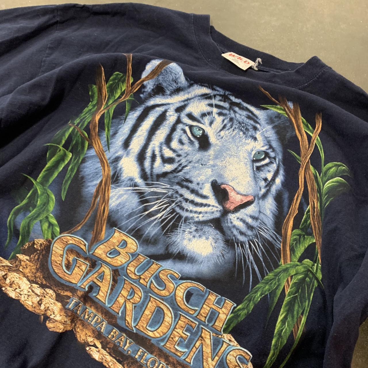 Vintage Busch gardens animal tiger shirt Graphic... - Depop