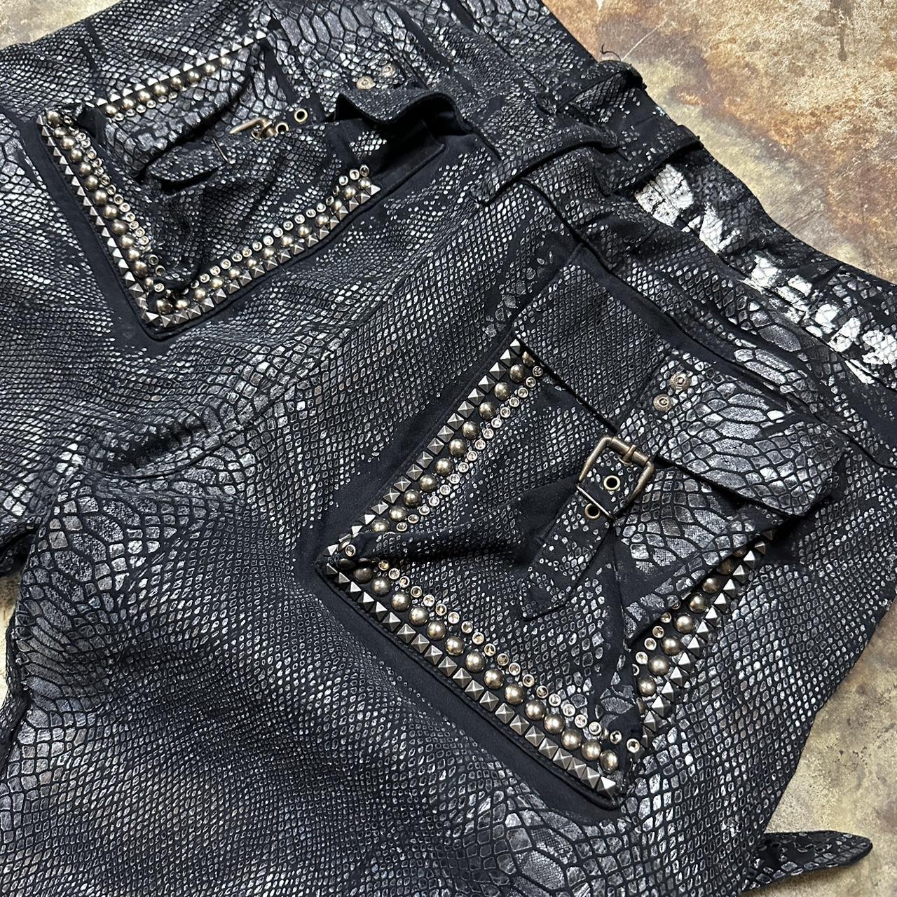Y2k black lizard predators cargo Robin jeans Y2k... - Depop