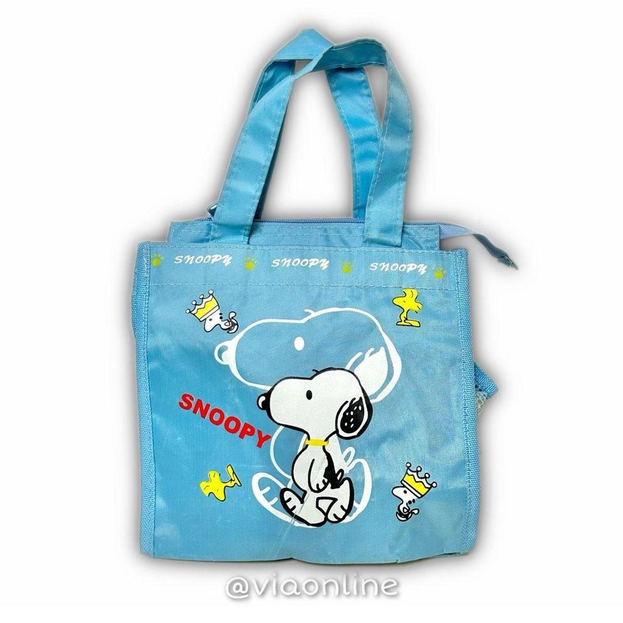 Snoopy Peanuts Blue Lunch Bag 8.5” height 9”... - Depop