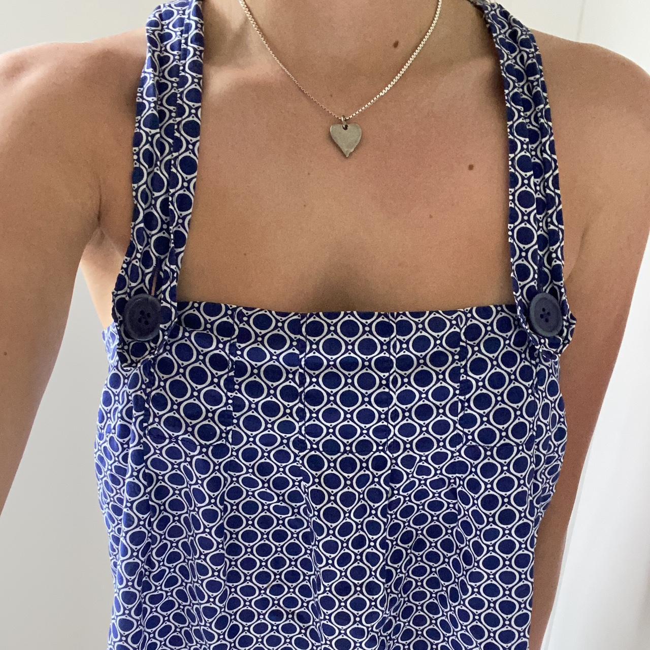 Blue and white pattern country road top. Size small... - Depop