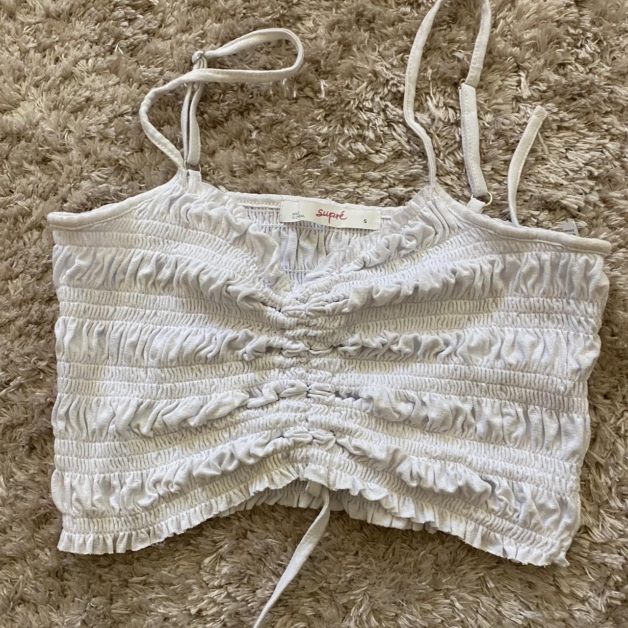 Supre white crop top size small - Depop