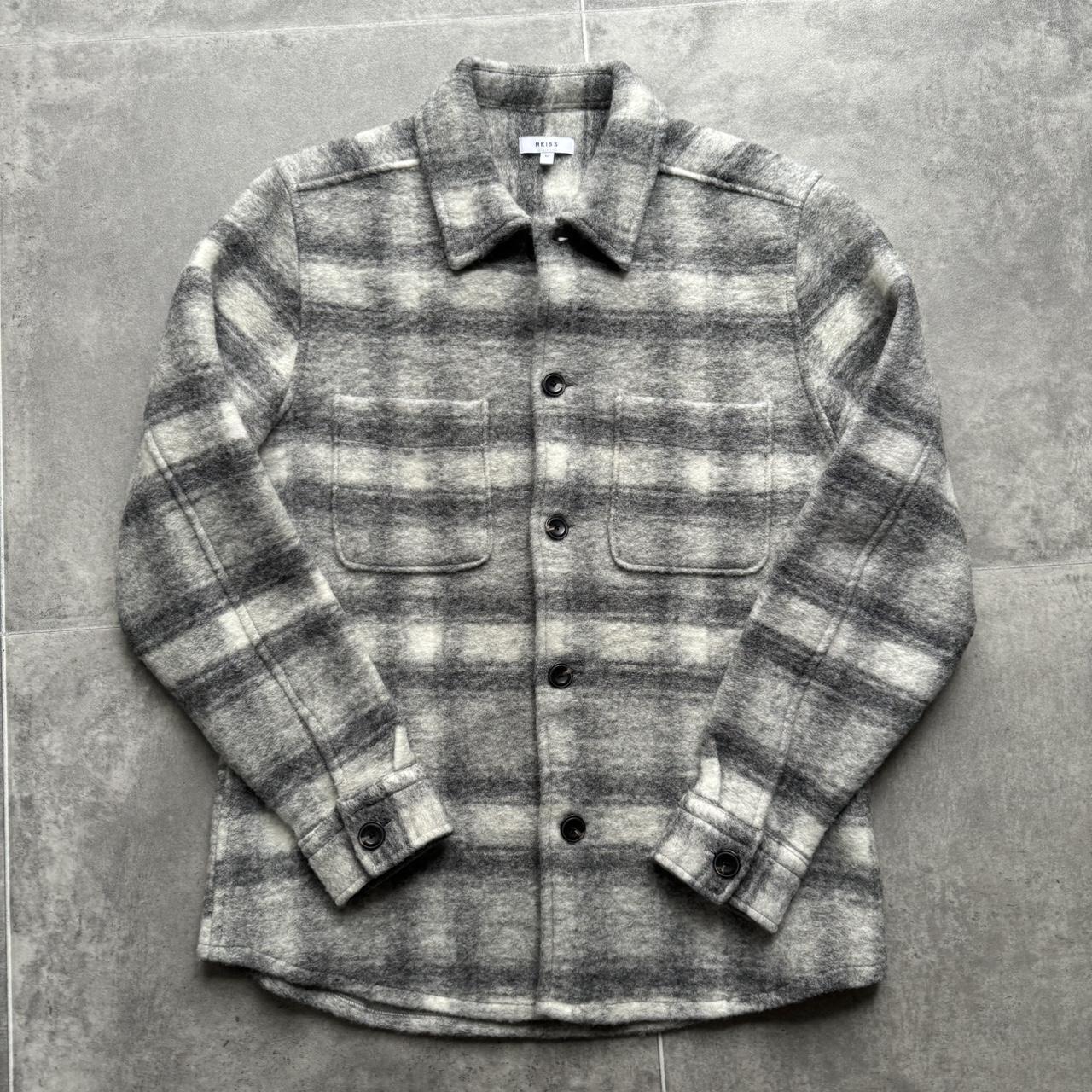 Reiss Overshirt Checked Jacket - Black, Grey /... - Depop
