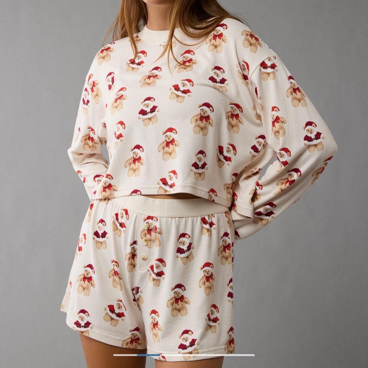 American Eagle Christmas Holiday Teddy Bear Plush PJ... - Depop