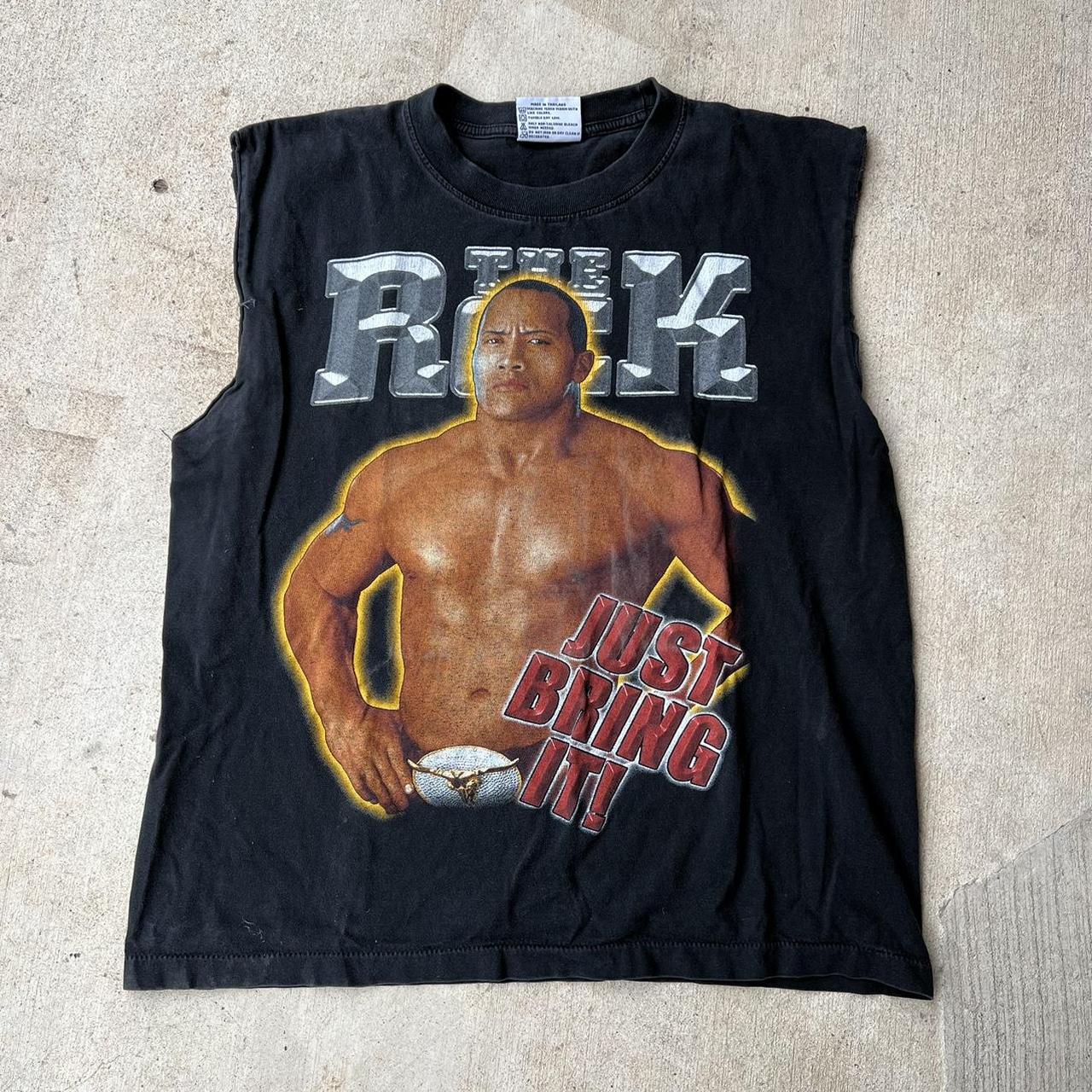 Vintage The Rock Cut Off Tee Early 2000s rock tee... - Depop