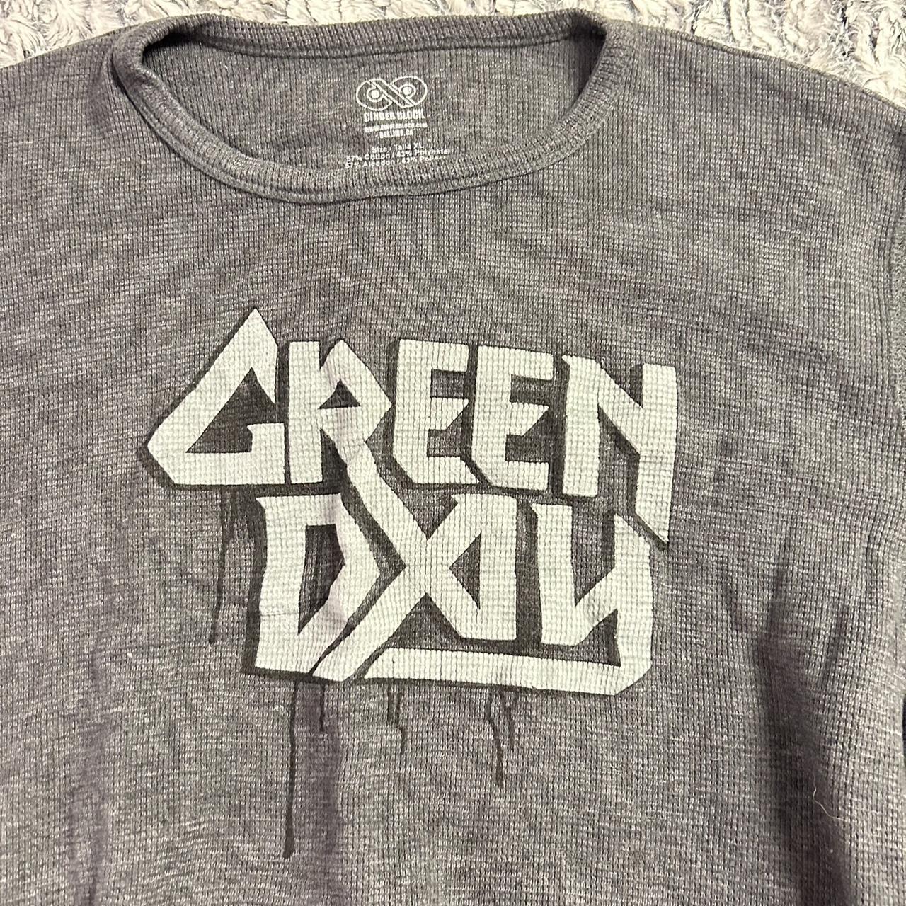 Green day band long sleeve grey shirt size xl - Depop