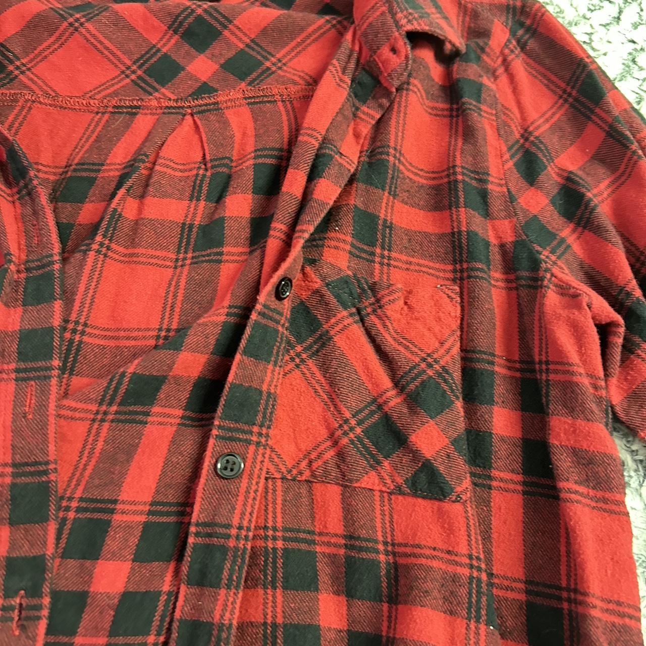 forever 21 red flannel jacket size m - Depop