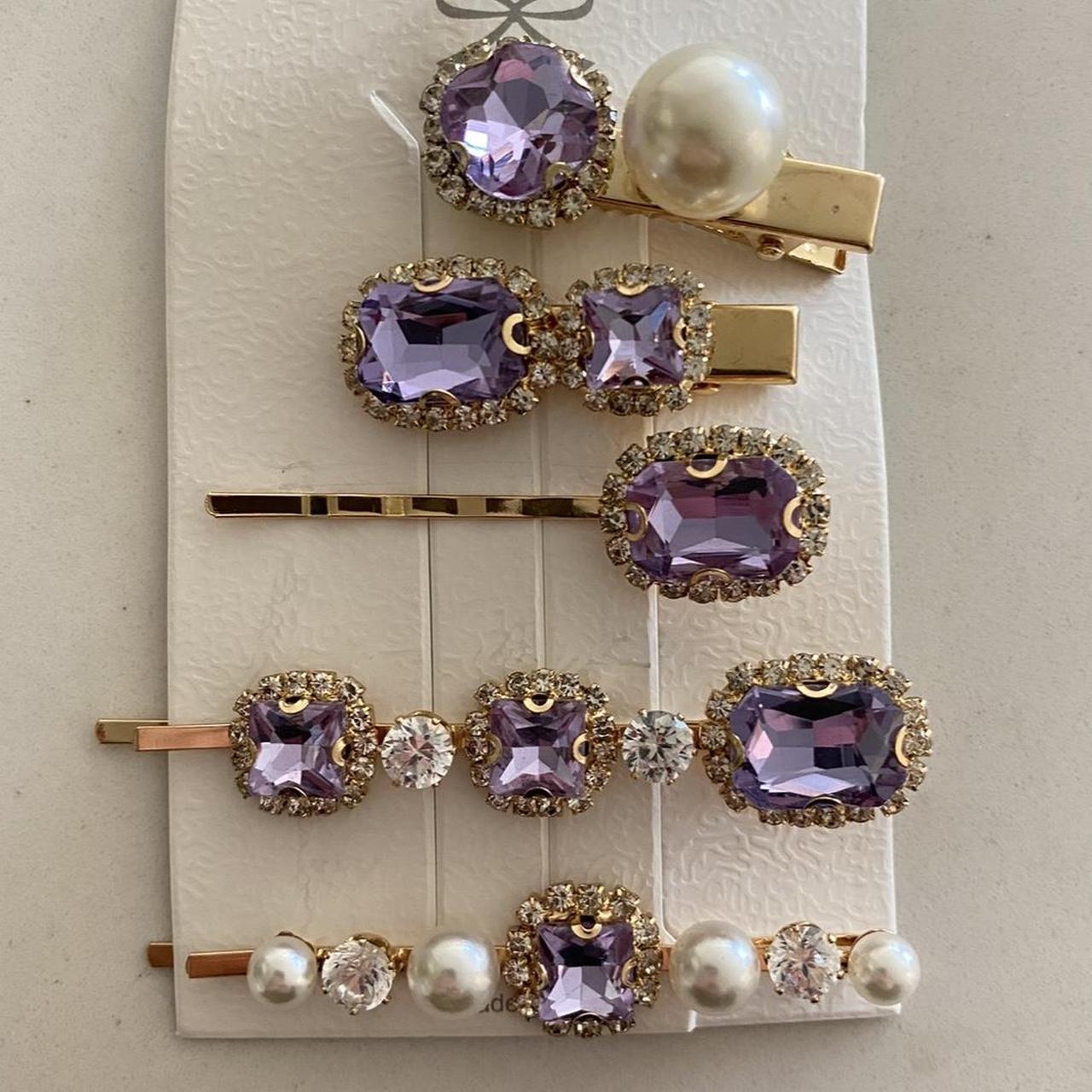 Purple Gem Hair Pin Set #hairpins... - Depop