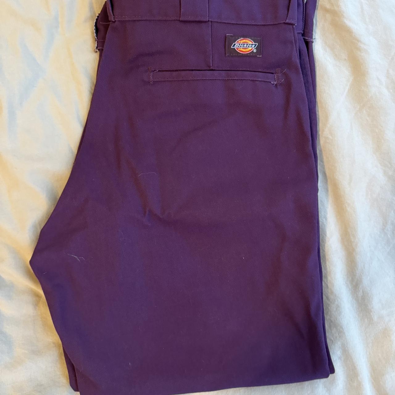 Dickies Baggy Purple Pants Cut offs - made that way - Depop