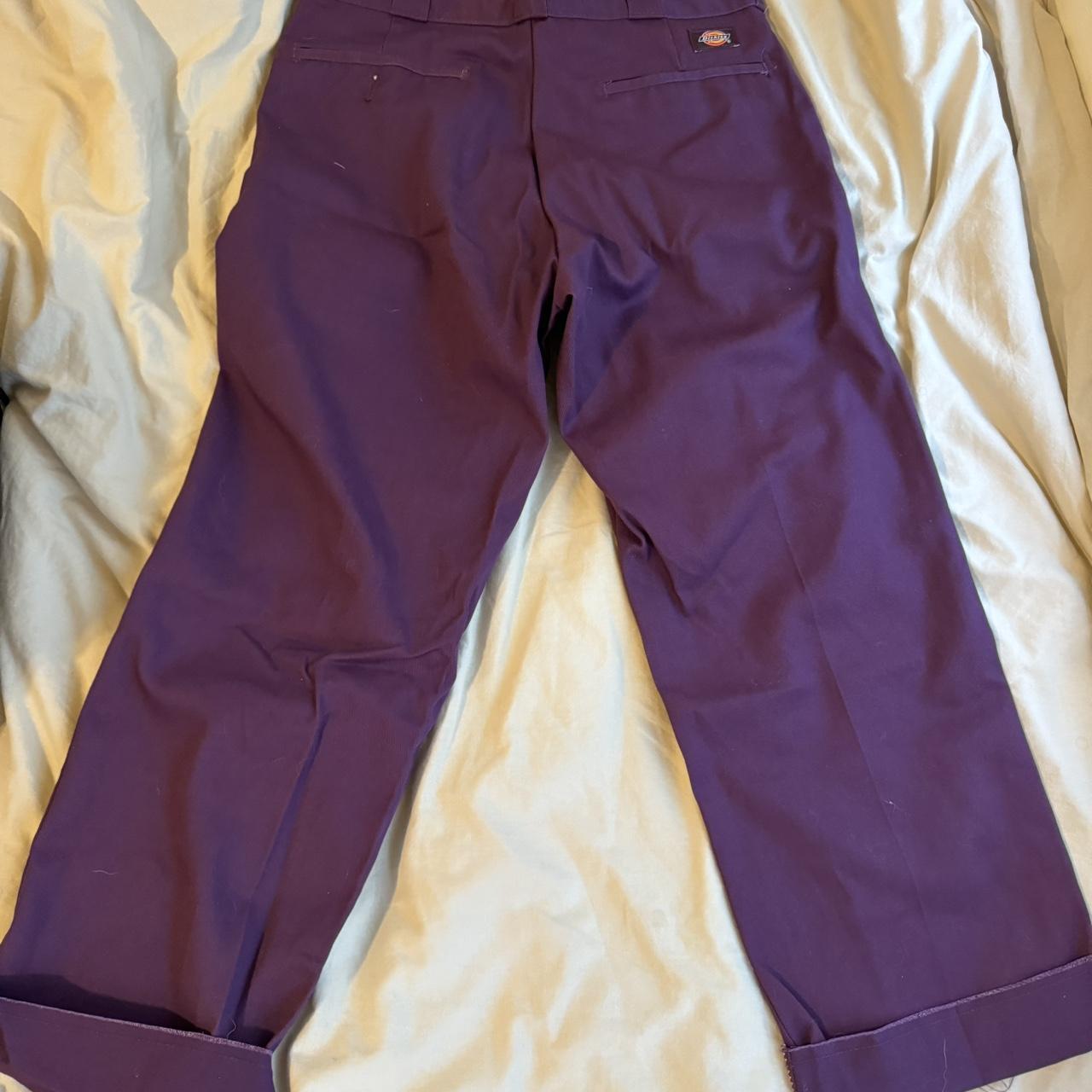Dickies Baggy Purple Pants Cut offs - made that way - Depop