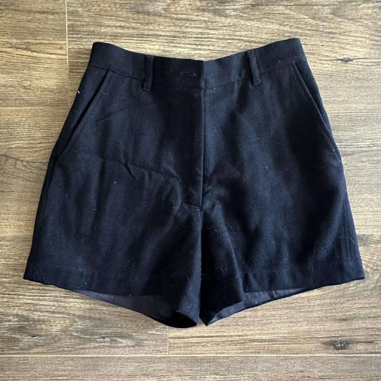 vintage navy wool blend shorts - women’s 4 - brand:... - Depop