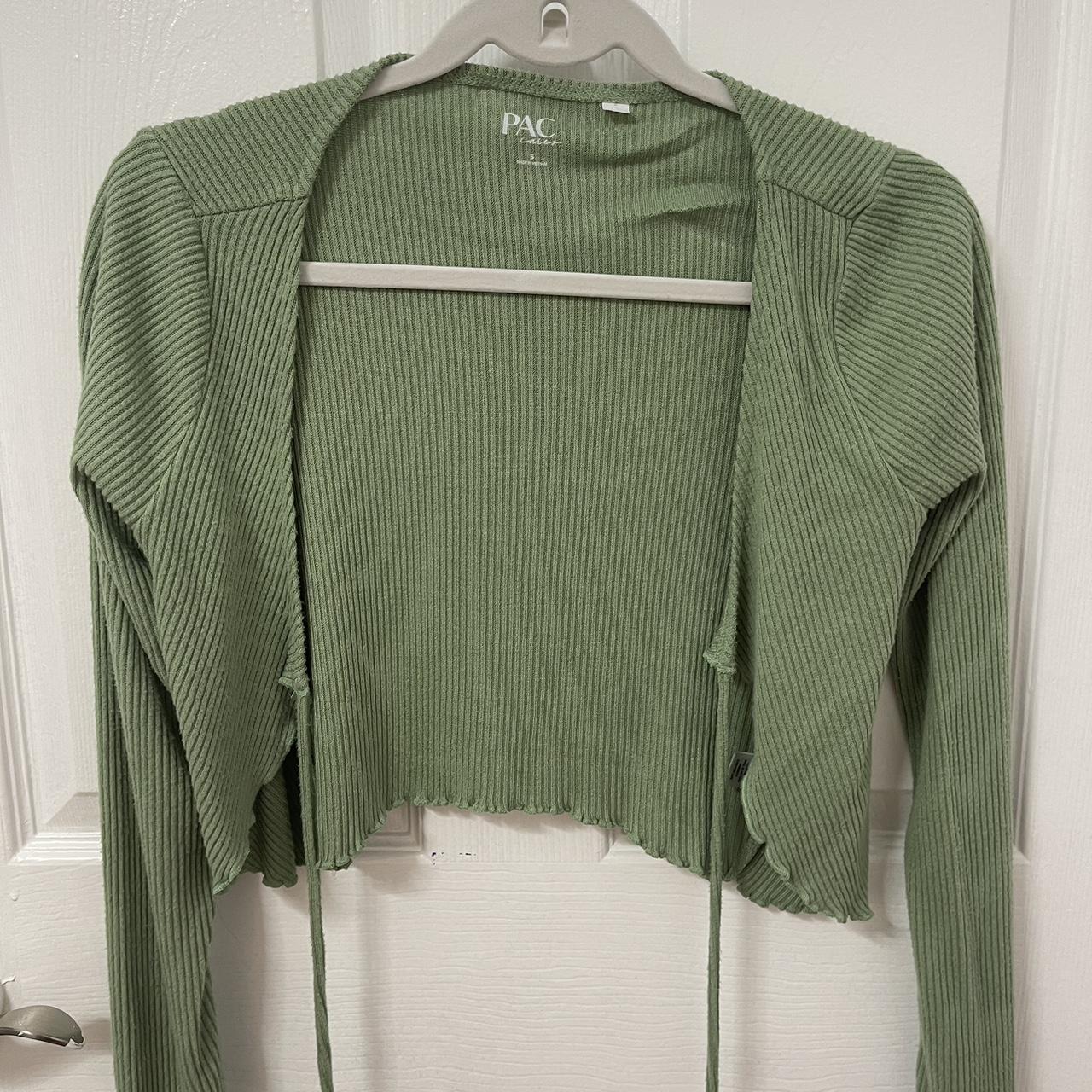 Women’s sage green cardigan💚 Piece from cotton... - Depop