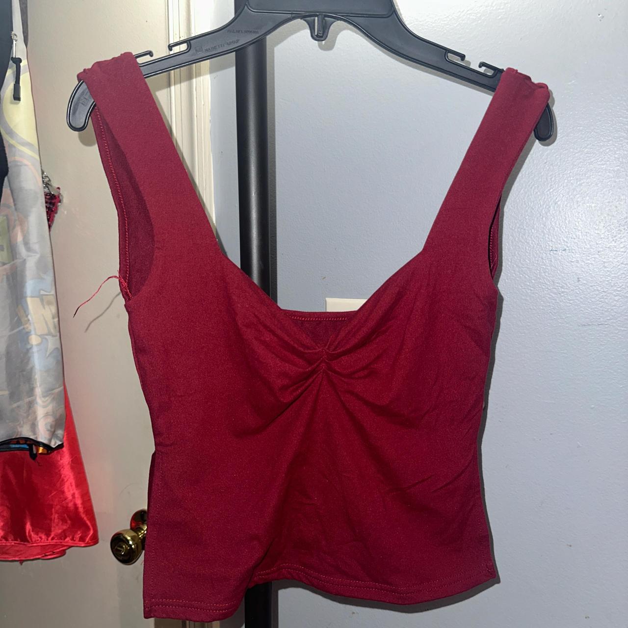 Red, cut side, heart top, tank top - Depop