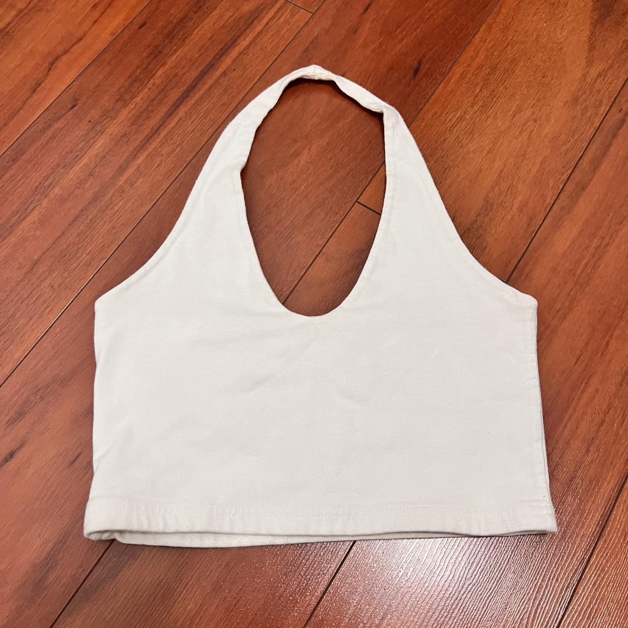 Brandy Melville white halter top - Depop