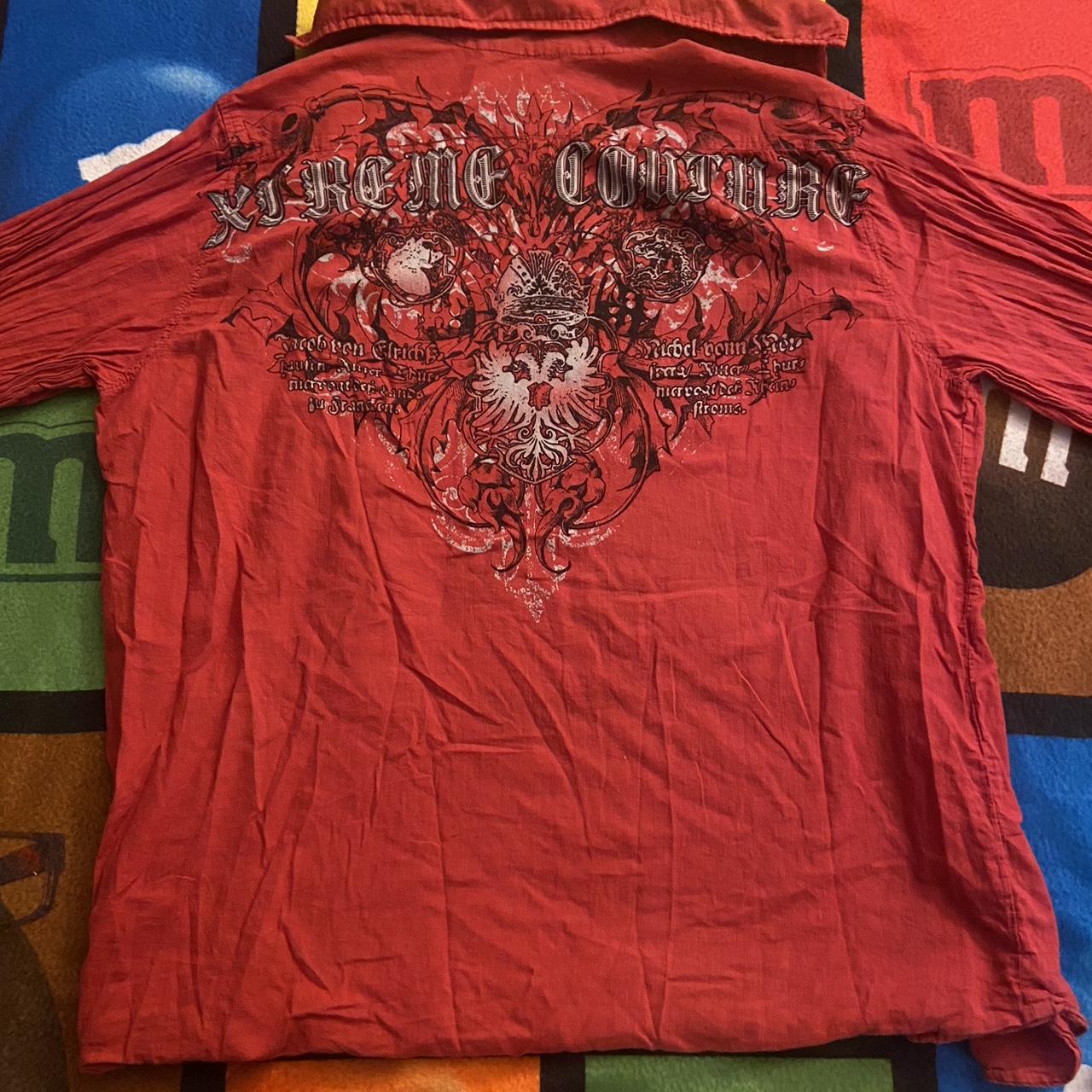 Xtreme Couture Red Lion Skulls Affliction Style... - Depop