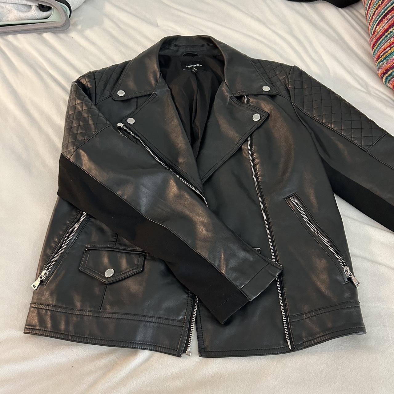 Super cute oversized leather jacket. Perfect for so... - Depop