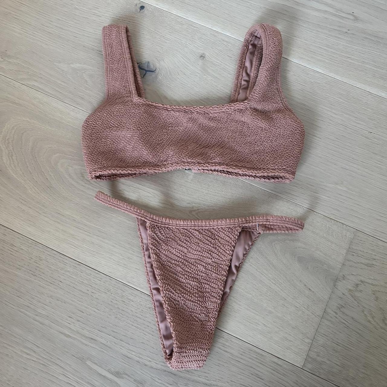 TJ brown swim set - size XS - never worn $11... - Depop