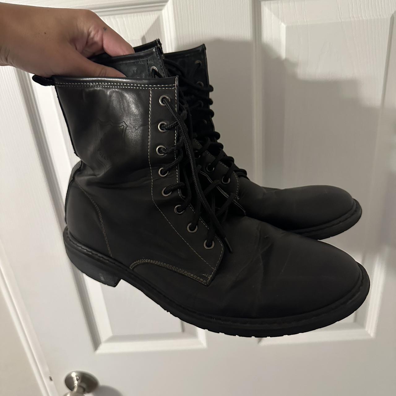 Mens combat boots 100% real leather size 12 - Depop