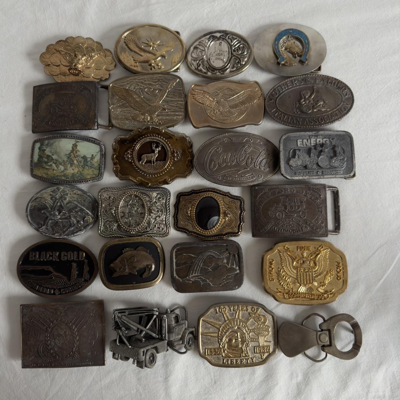 24 Vintage BELT BUCKLES 70s 80s DynaBuckle Utah,... - Depop