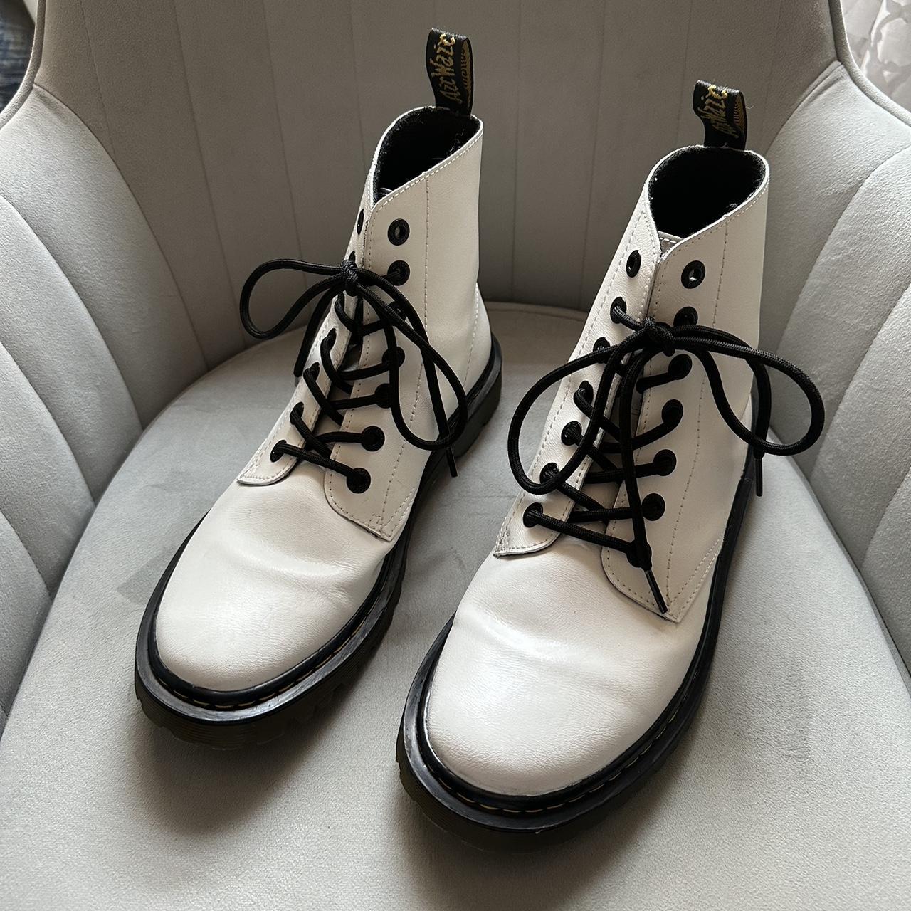 Dr. Martens Women's White Boots | Depop