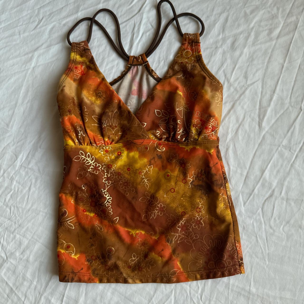 🍊🌻🐻 y2k earthy toned tanking 🐻🌻🍊 in XS. It was a... - Depop