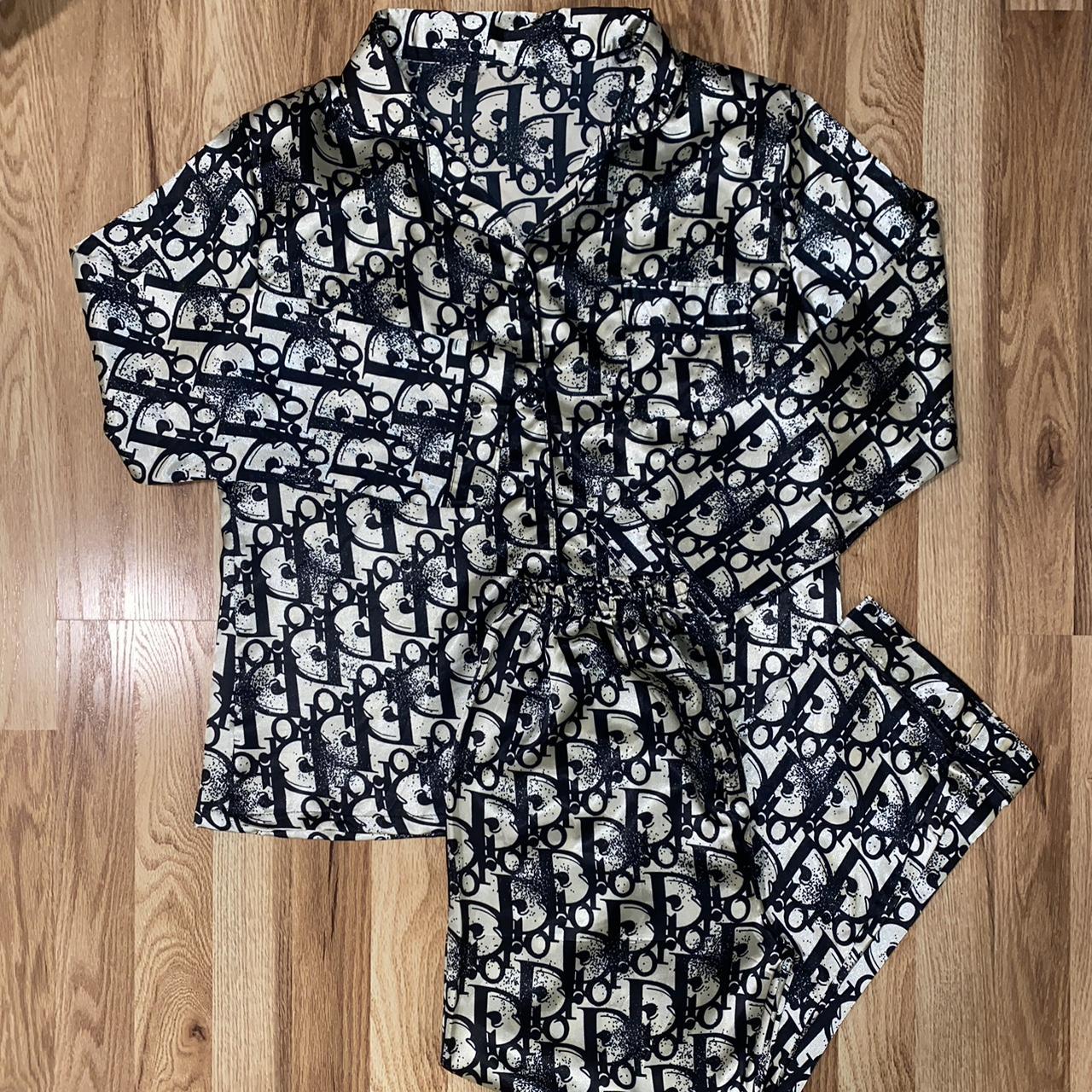 DIOR PAJAMA SET Just a “dupe” Black and cream... - Depop