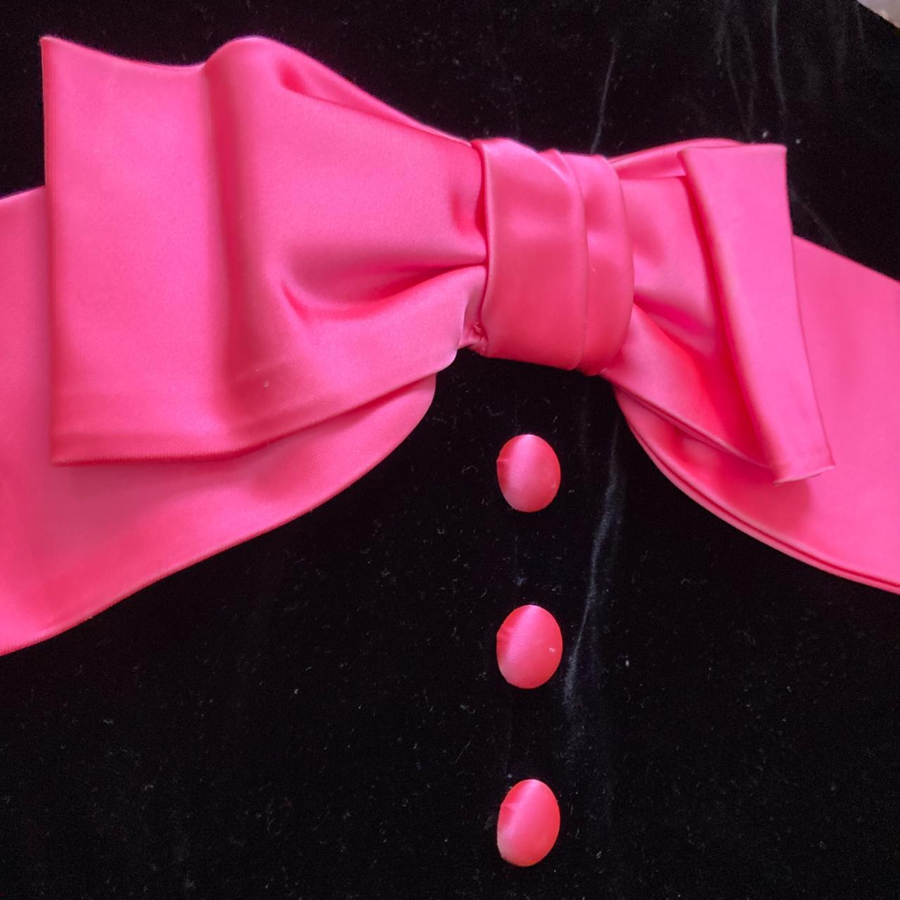 this velvet trapeze-style dress with Barbie pink... - Depop