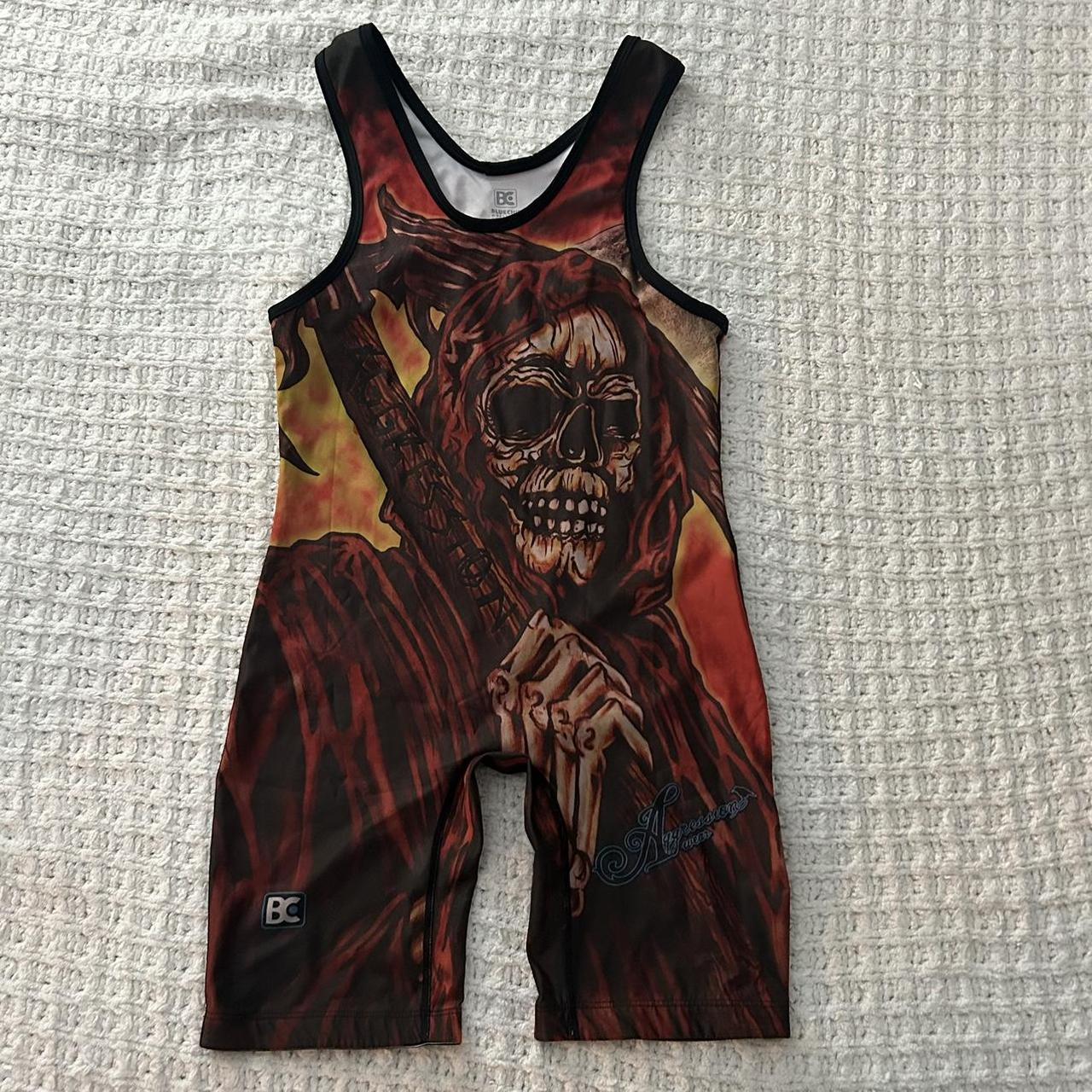 Grim Reaper Wrestling Singlet Grim reaper wrestling... | Depop