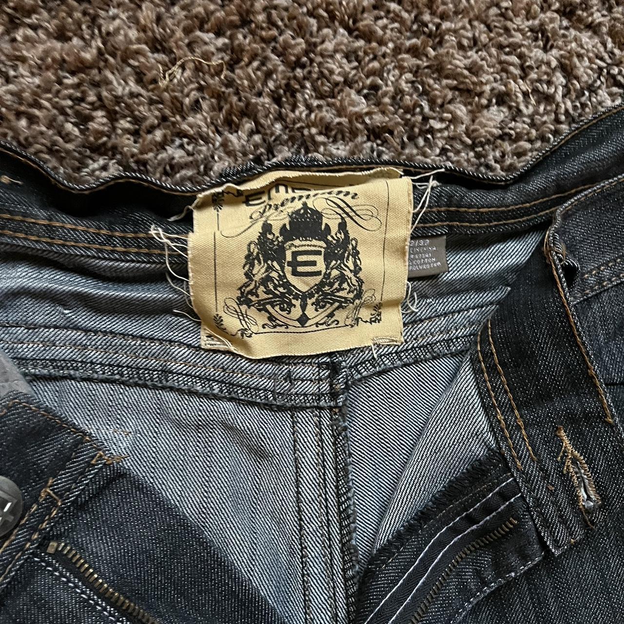 mens vintage baggy emerce premium black jeans - Depop