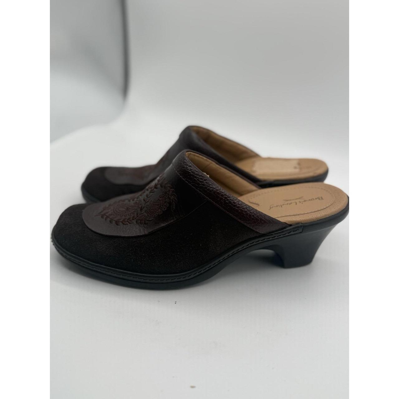 Brown's Landing Leather Clogs Heeled Mules Paisley... | Depop