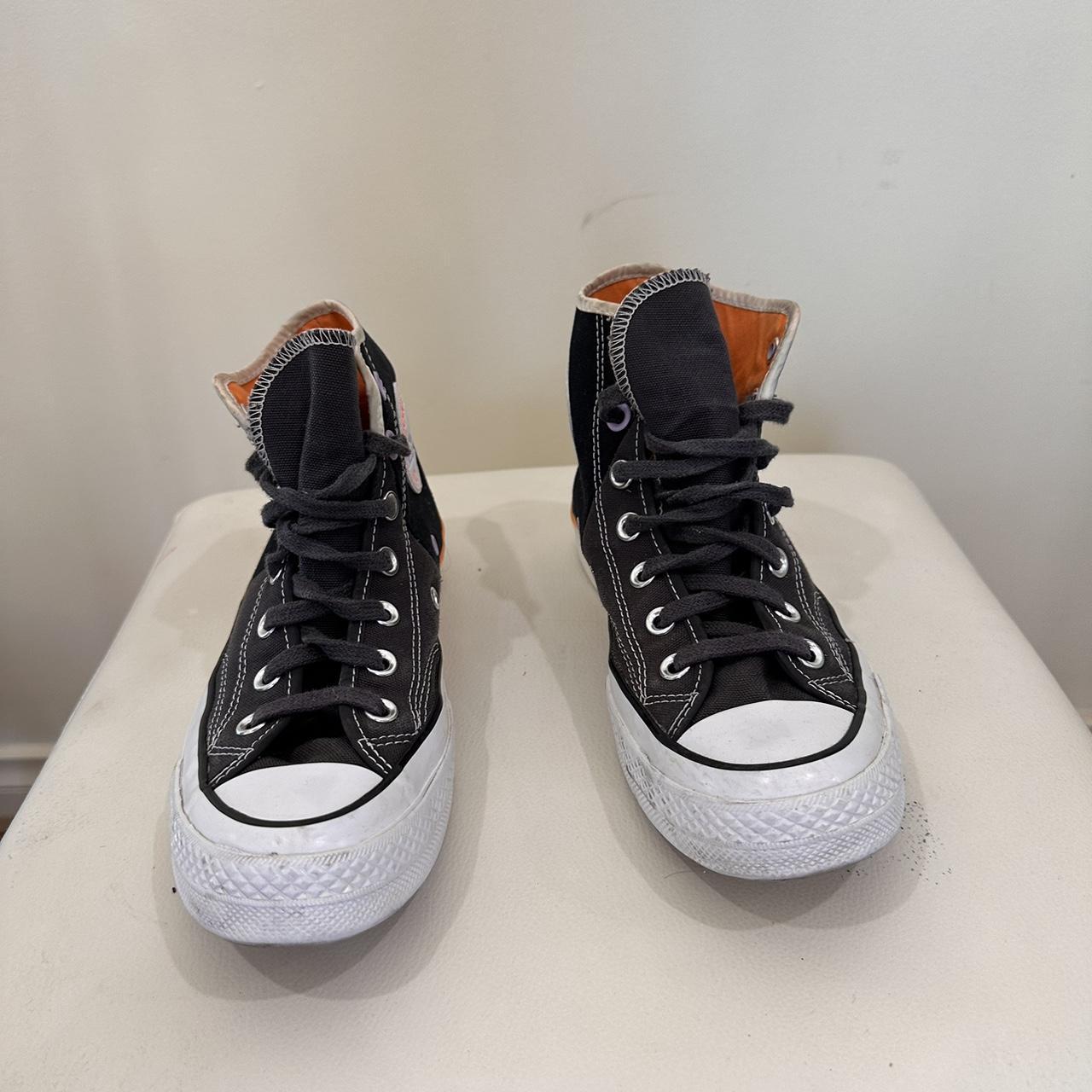 2 tone high converse great condition soles slightly... - Depop