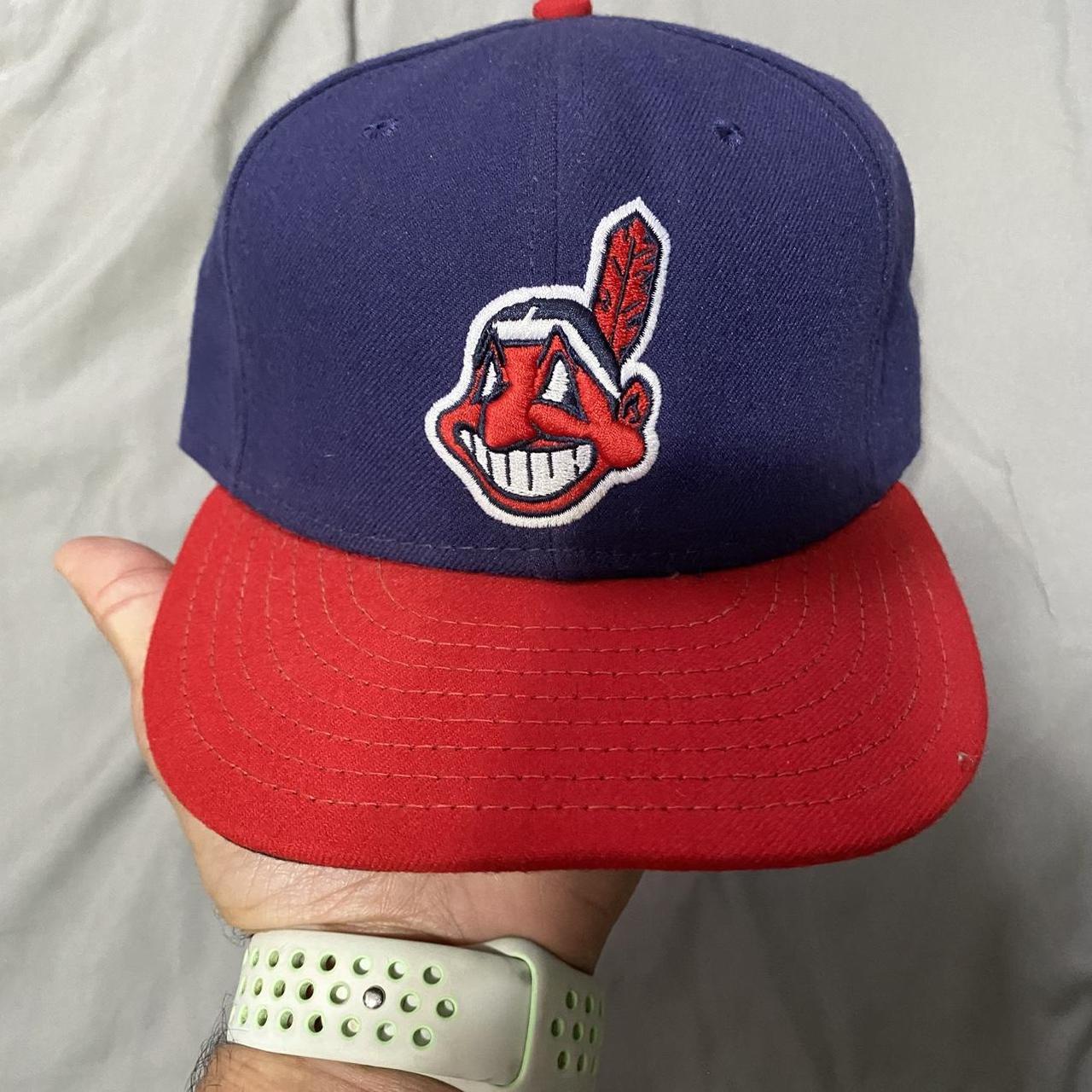 Band Cleveland Indians blue and red fitted cap #MLB... | Depop