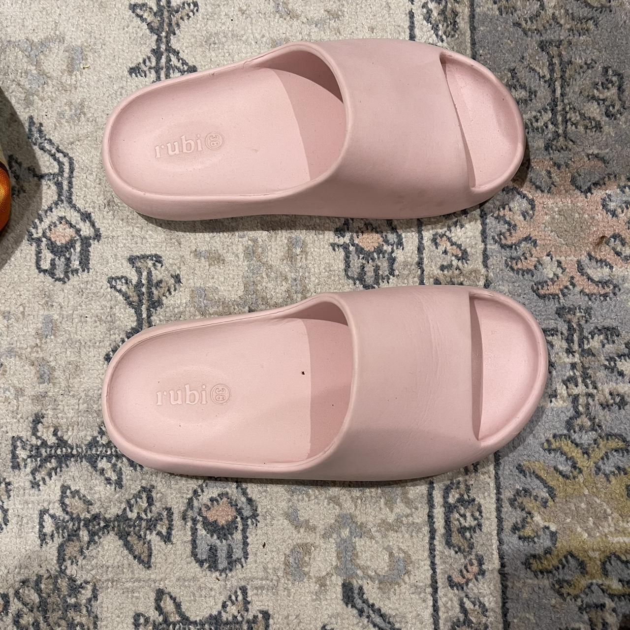 Brand New pink slides so comfortable and great... - Depop