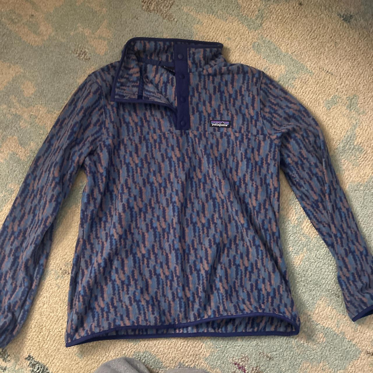 Women’s Patagonia Blue Fleece Pullover - Size Large... | Depop