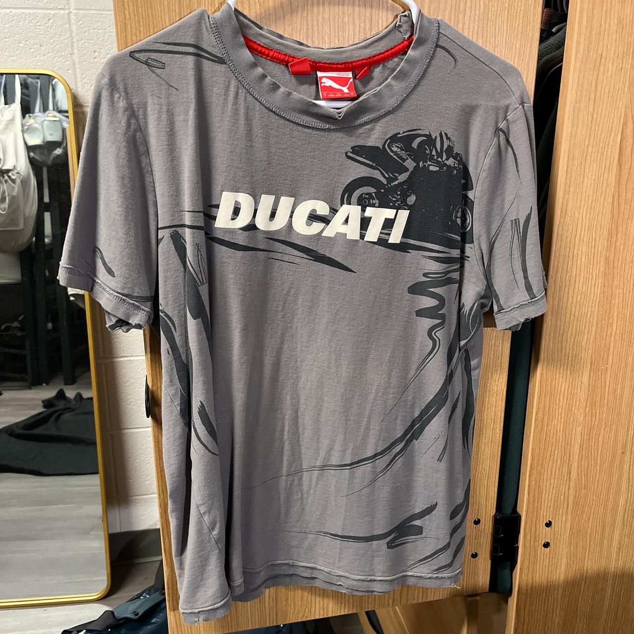 grey ducati puma tee shirt size men s. Depop
