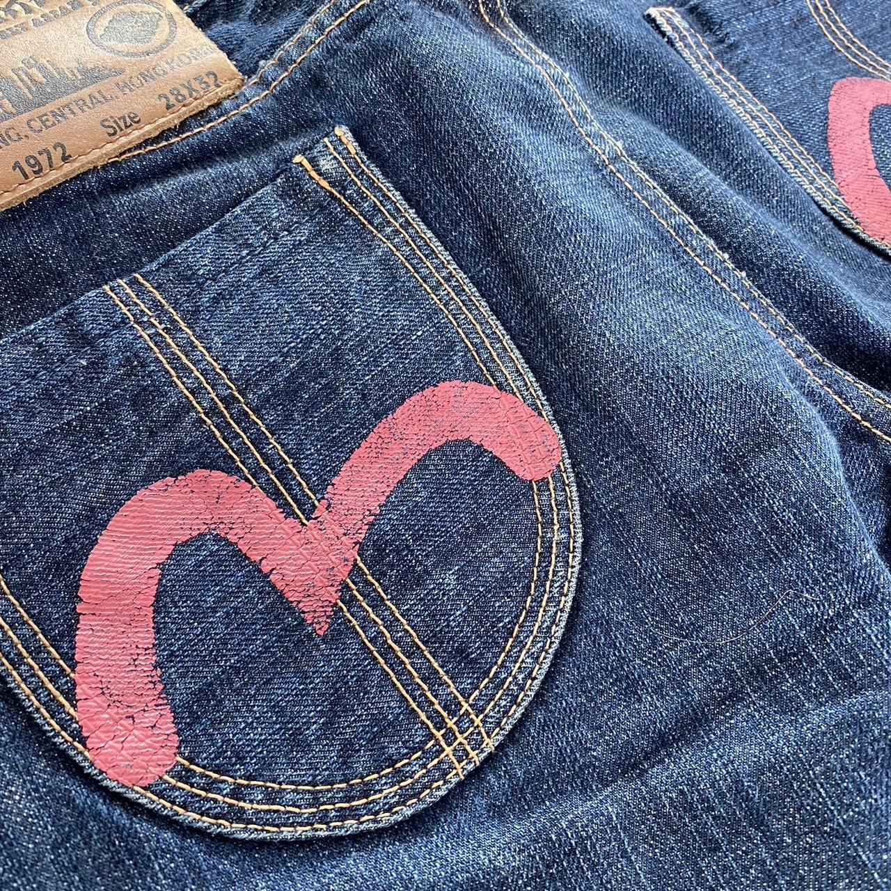 Old School Evisu Yamane Pink Logo Denim Jeans - Depop