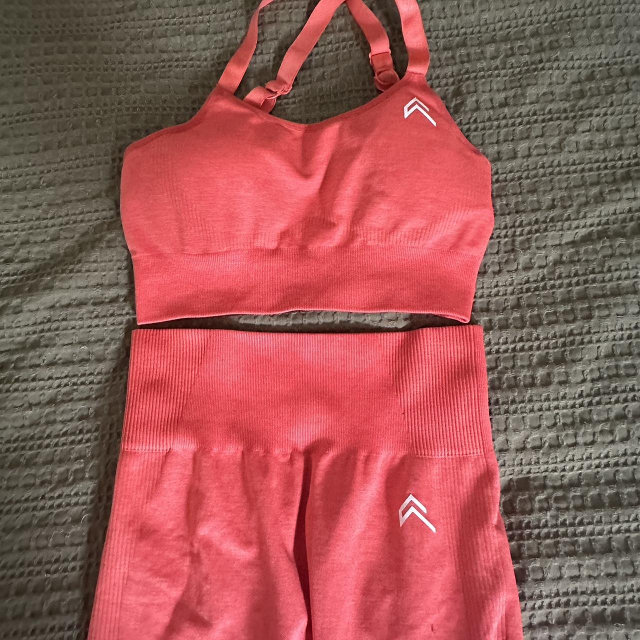 Oner red/coral gym set size small #oner - Depop