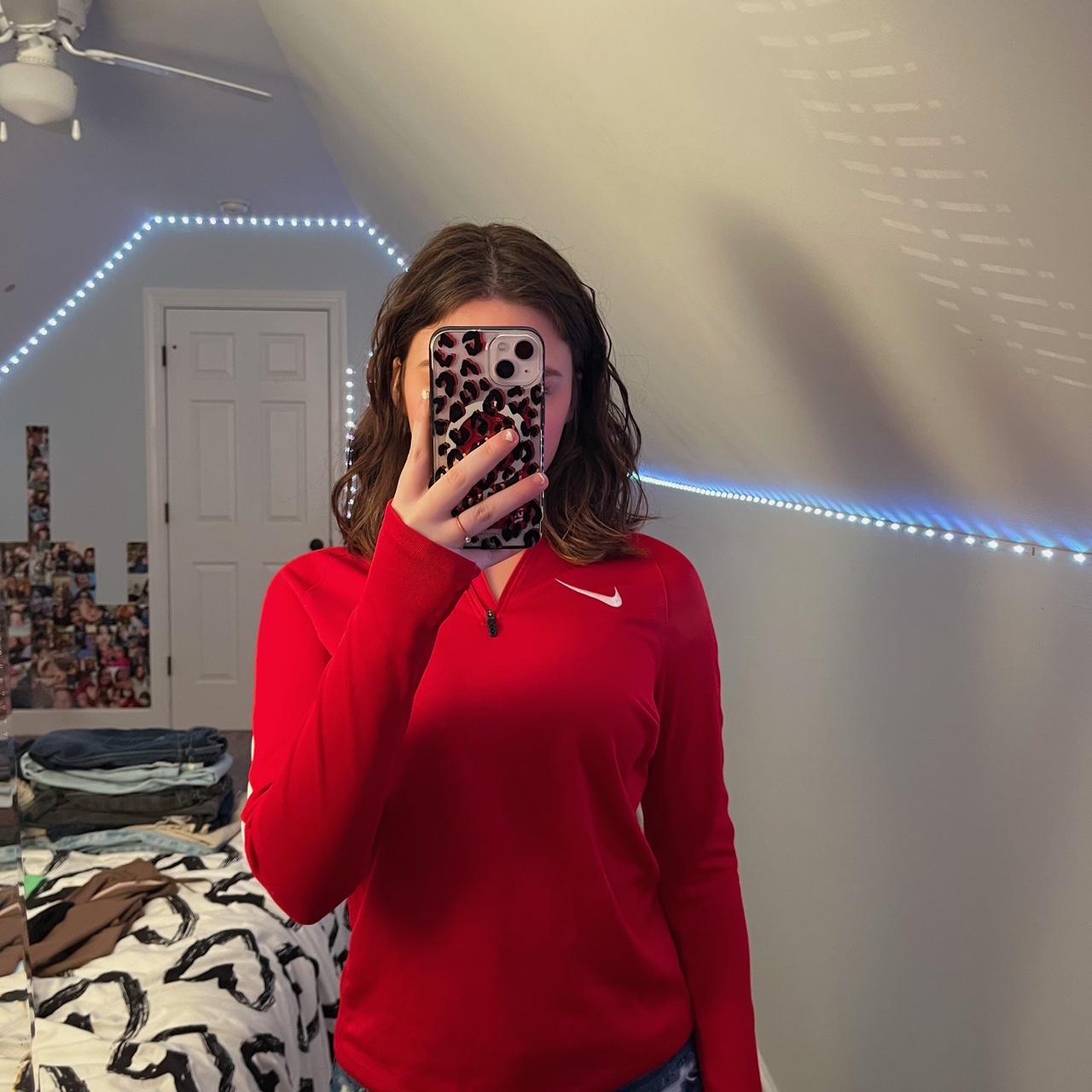 Nike Women's Red Sweatshirt | Depop