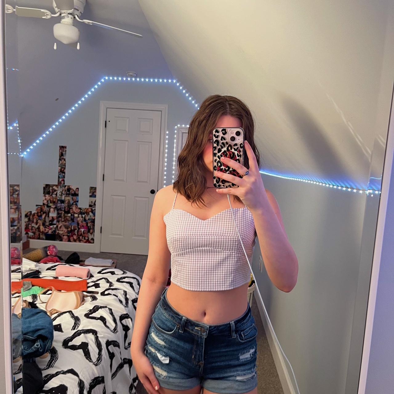 LA Hearts by PacSun Women's Purple and White Vest | Depop