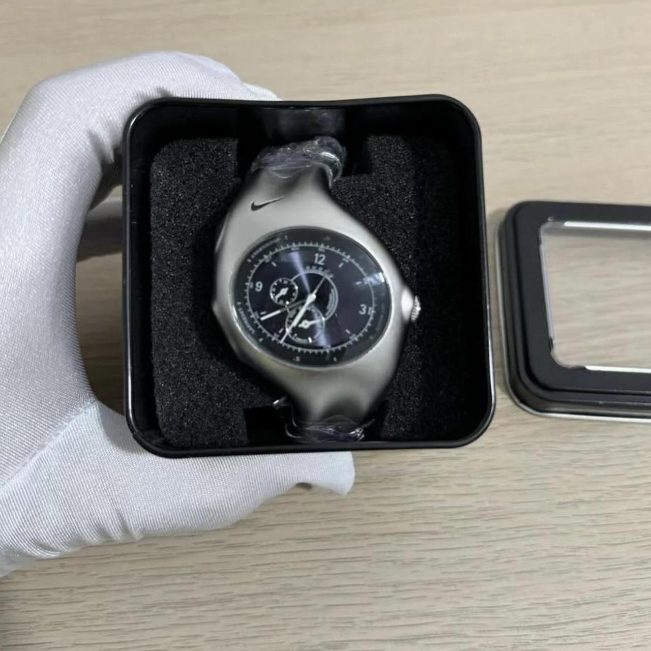 Nike silver and black watch watches Nike Trax... | Depop